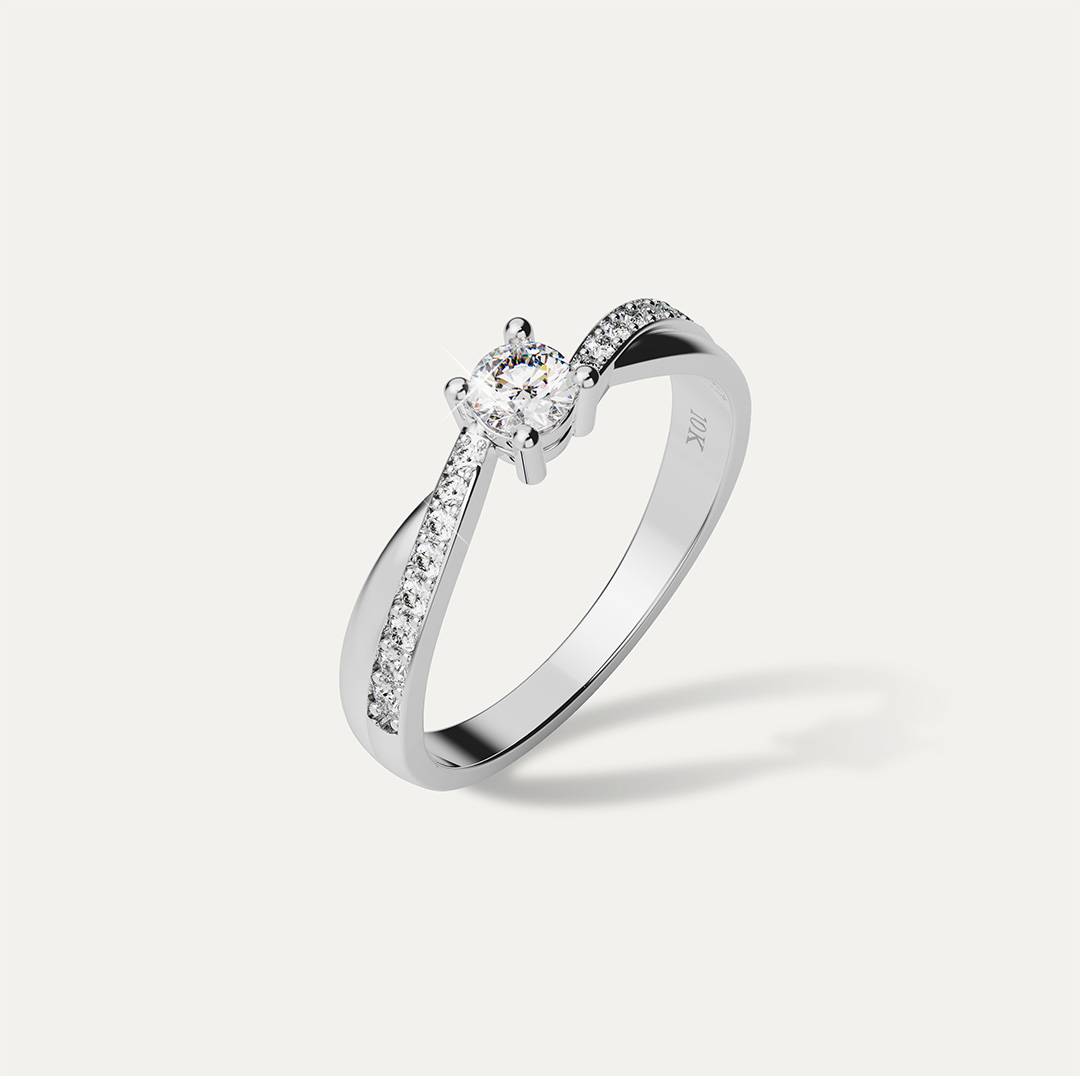 EWG4(MOS) Caelia 10K Whitegold Ring